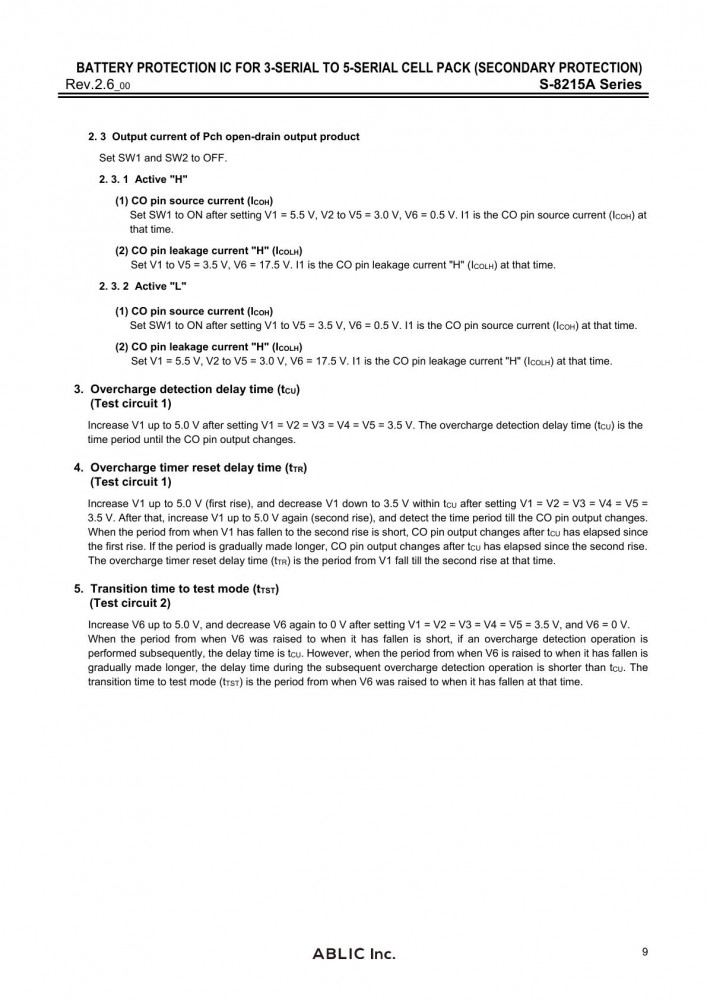 S-8215A datasheet page 9