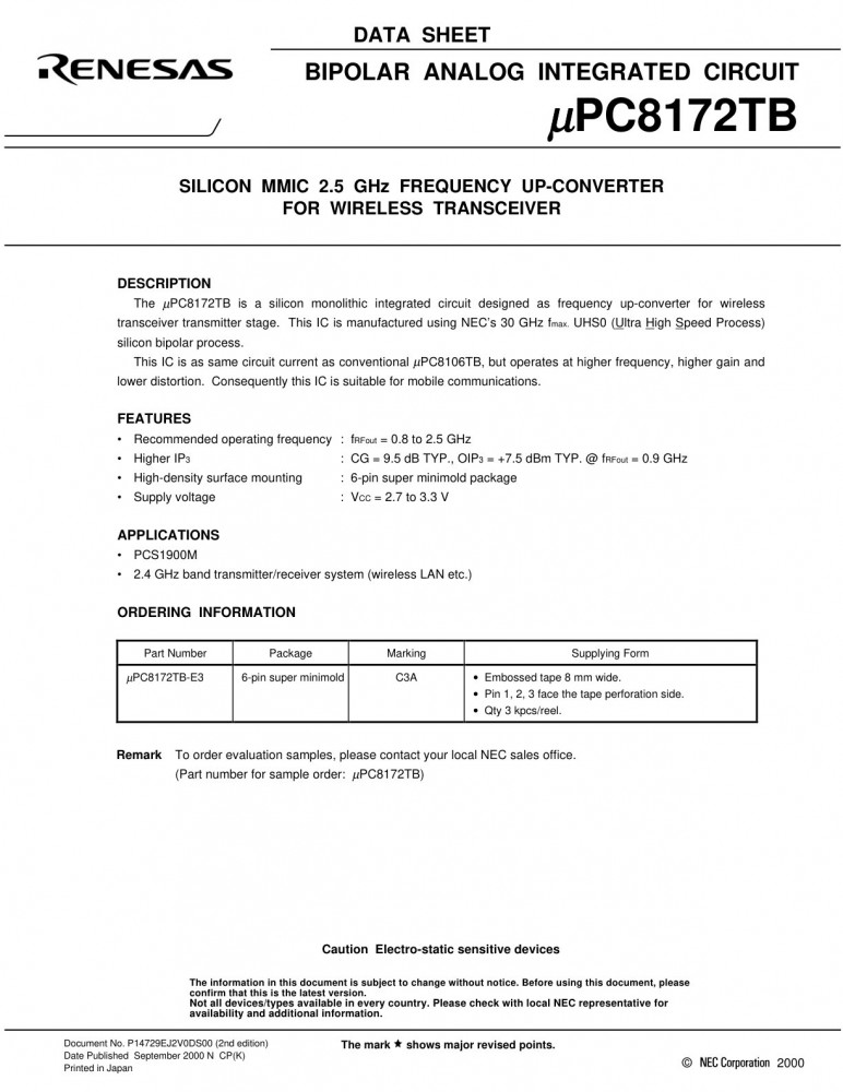 UPC8172TB-E3-A datasheet page 3