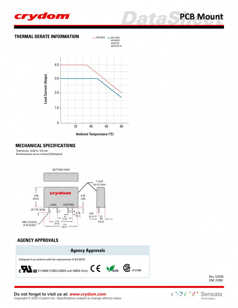 Sensata MP Series datasheet page 3