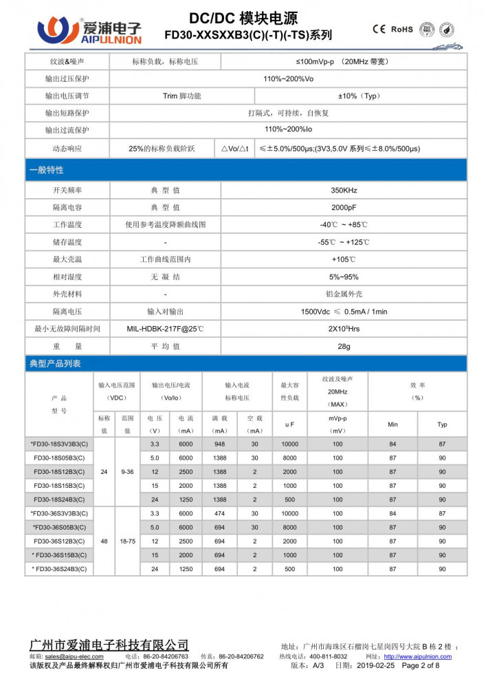 FD30-36S15B3C datasheet page 2