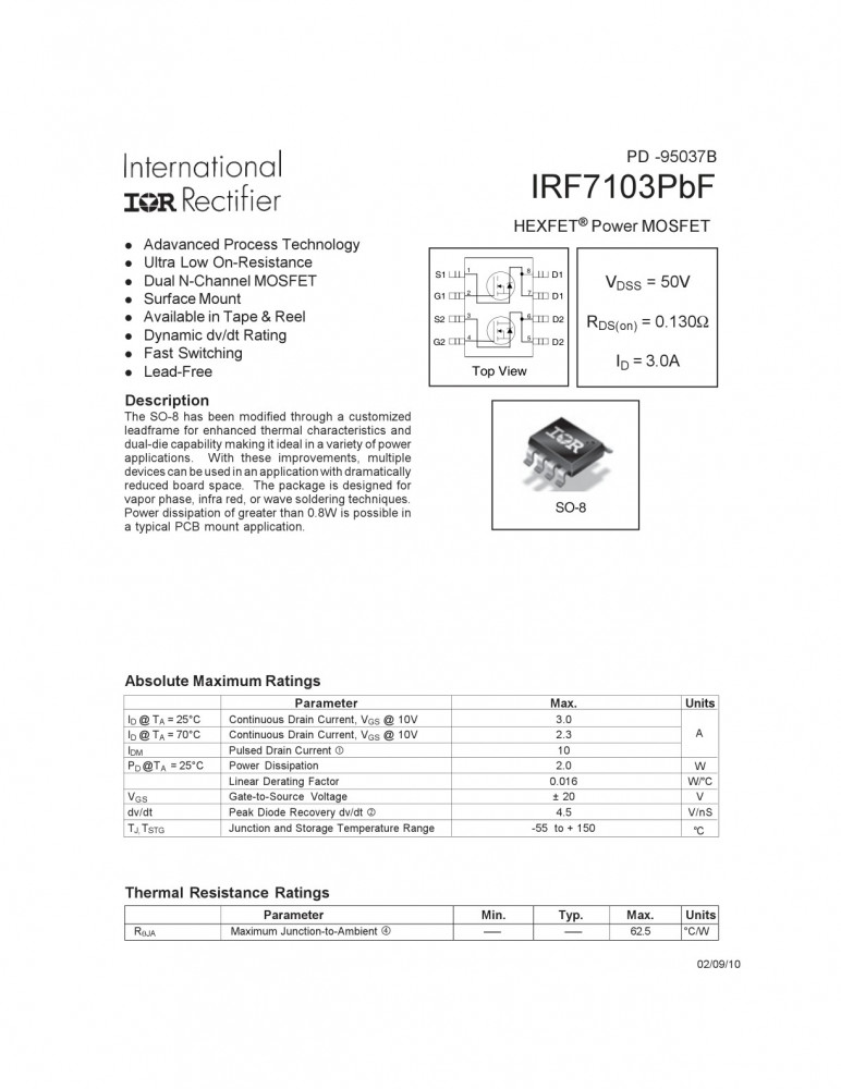 IRF7103 datasheet page 1