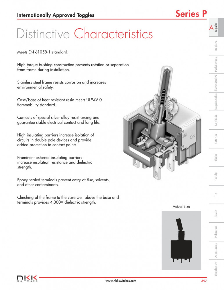 P20 toggle switch technical document, page 2
