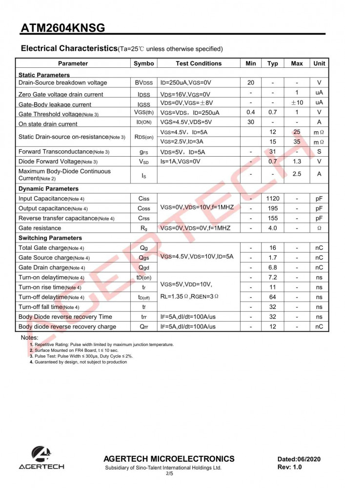 ATM2604KNSG datasheet page 2