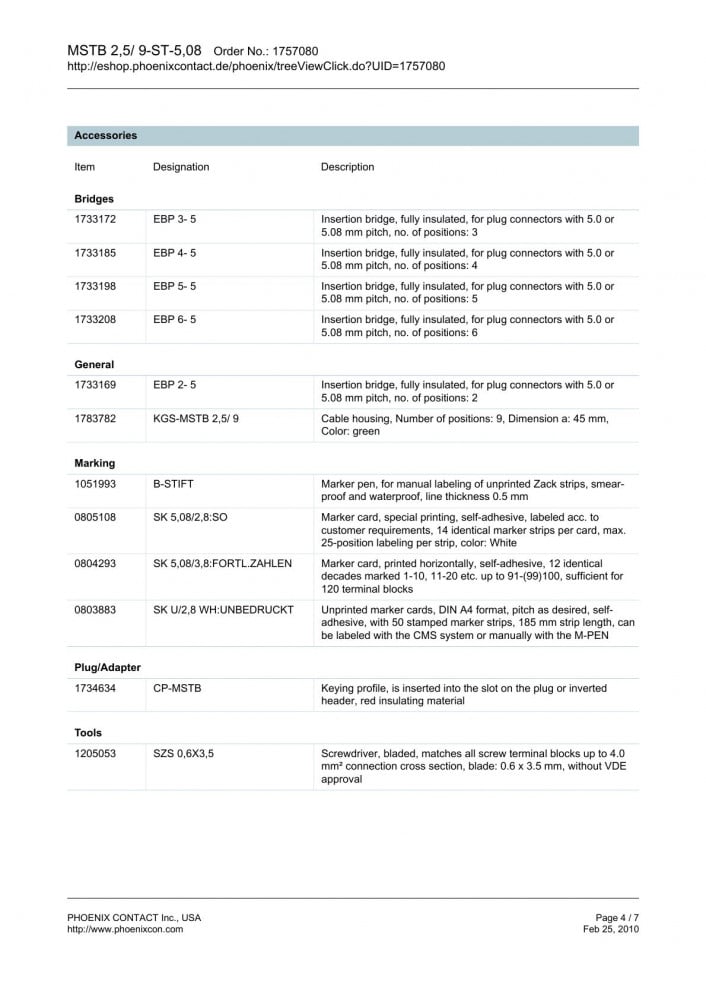 Phoenix Contact 1757080 technical document page 4