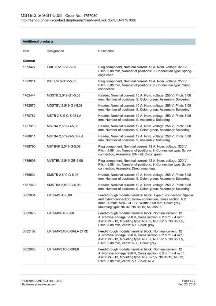 Phoenix Contact 1757080 technical document page 5