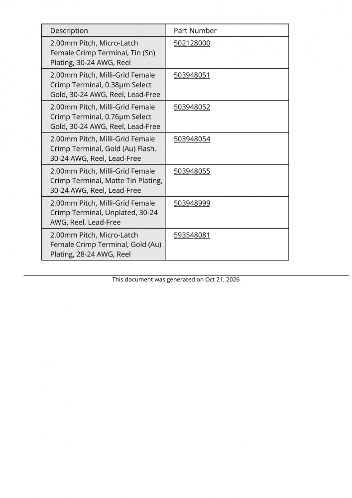 Technical document image 3 for Molex 639046800