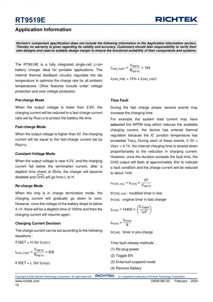 RT9519E datasheet page 10