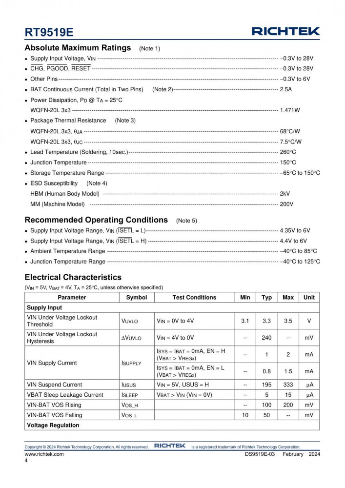RT9519E datasheet page 4