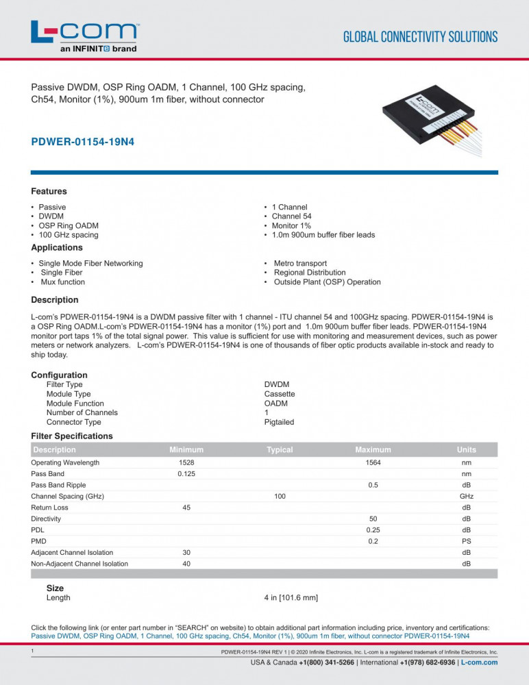 PDWER-01154-19N4 technical document page 1