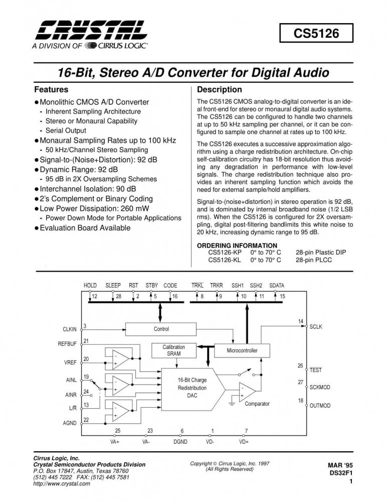 CS5126-KL datasheet page 1