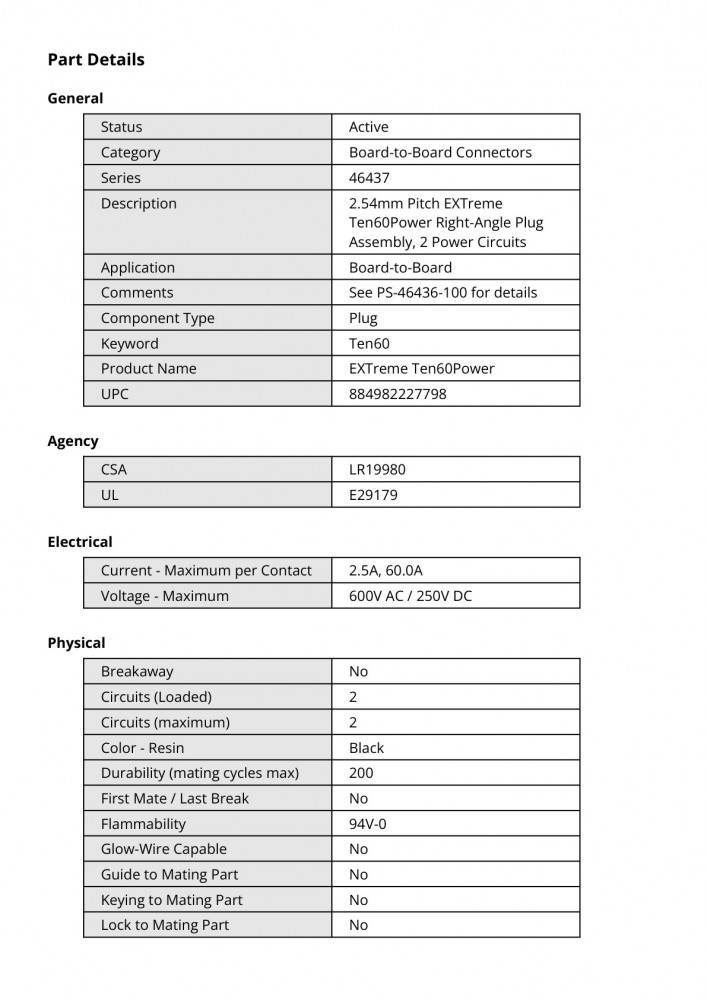MOLEX 464371087 technical document page 2