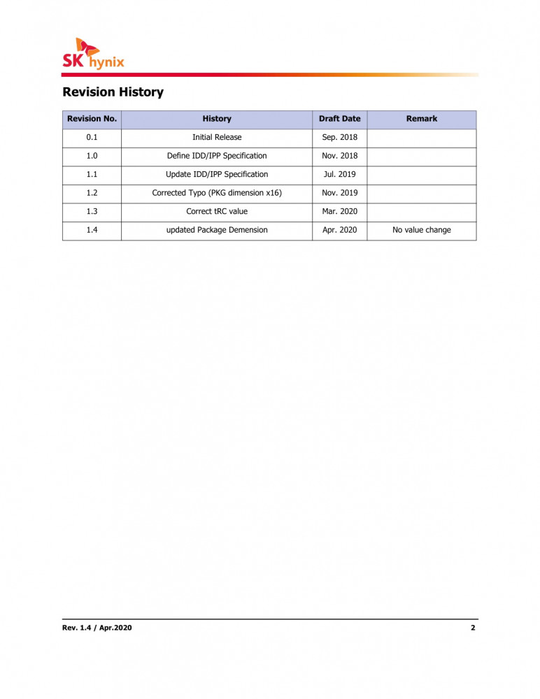 H5AN8G6NDJR-XNC datasheet page 2