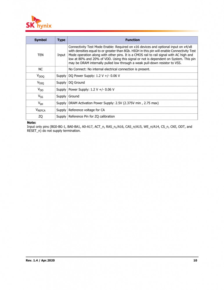 H5AN8G6NDJR-XNC datasheet page 9
