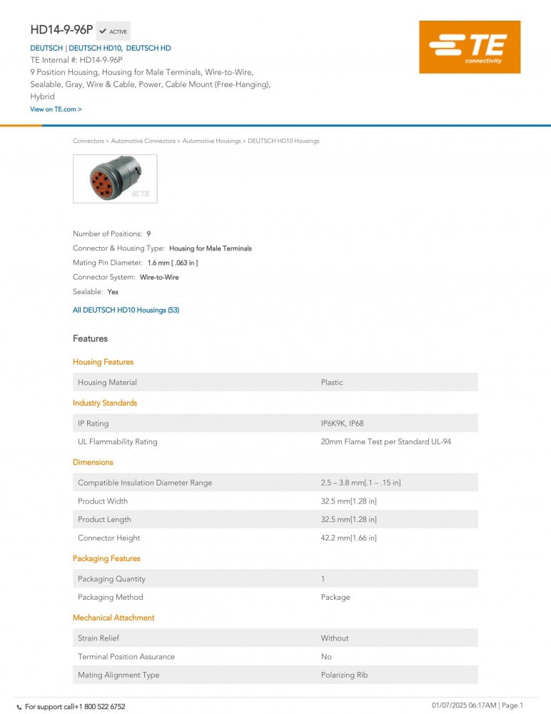 HD14-9-96P technical document page 1