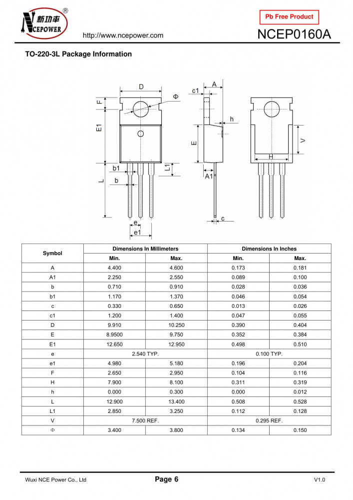 NCEP0160A datasheet page 6