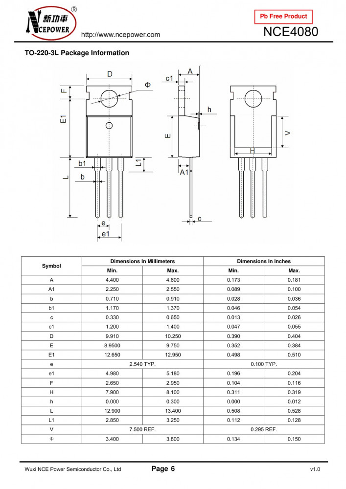 NCE4080 datasheet page 6