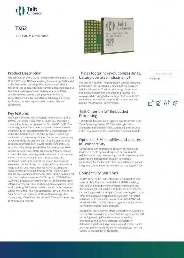 TX62 technical document page 1