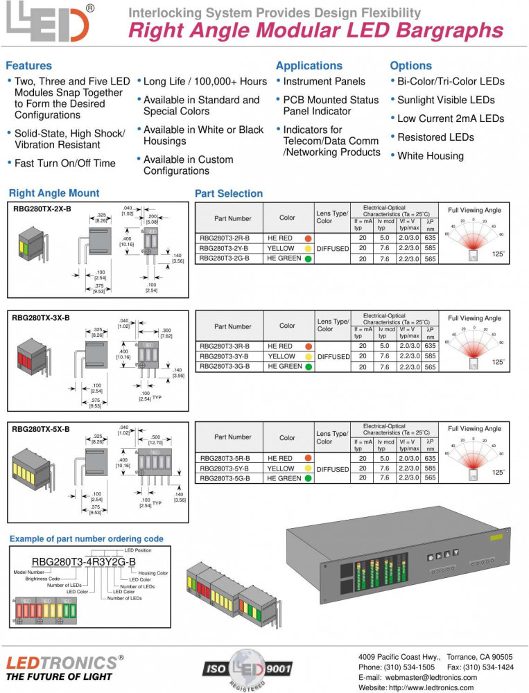 JRH Electronics RBG280T3 series product documentation page