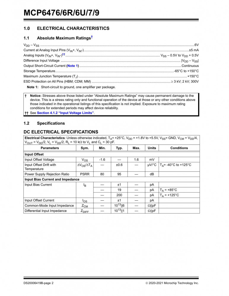 MCP6479 document preview, page 2