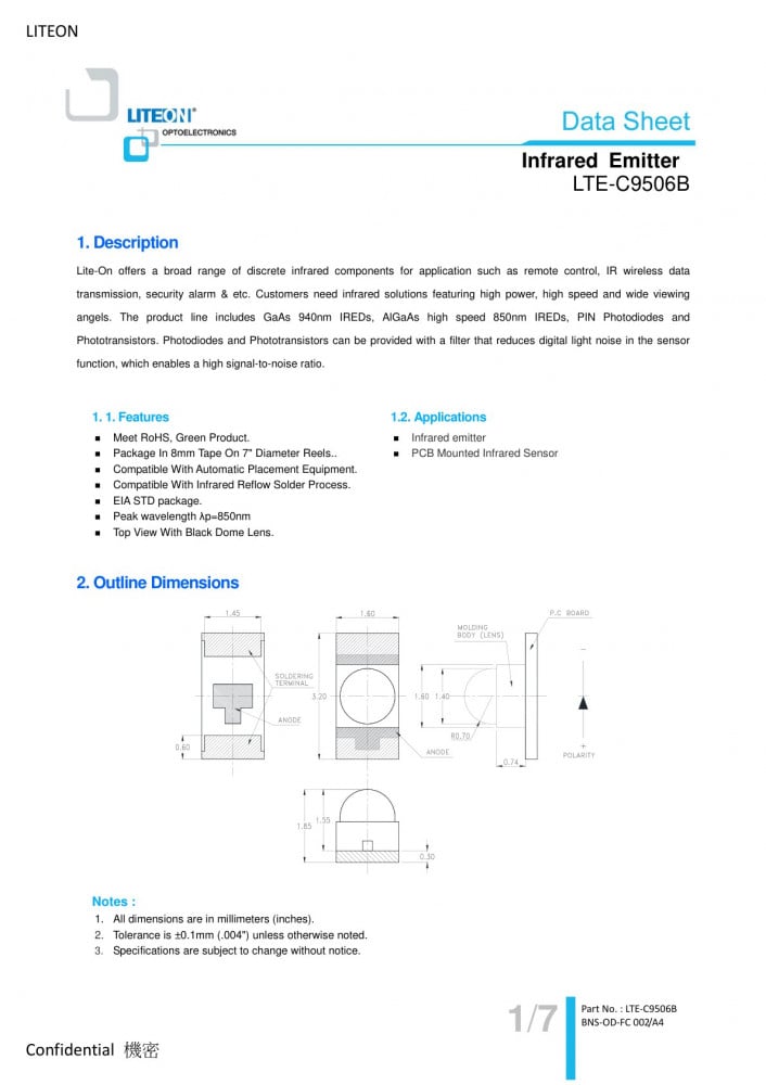 LTE-C9506B datasheet page 2