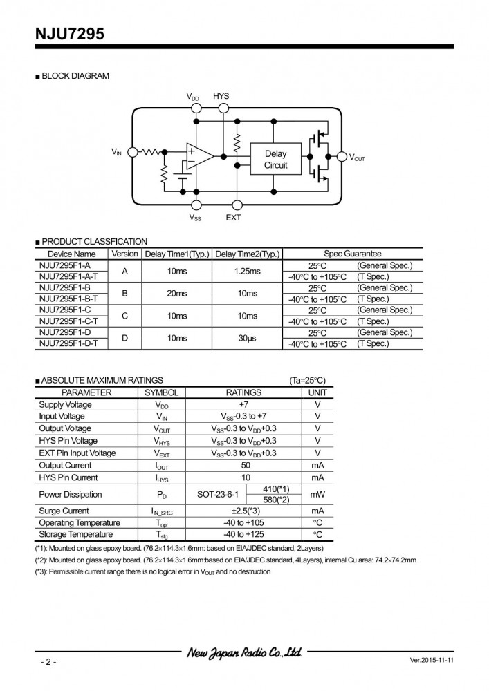 NJU7295 datasheet page 2