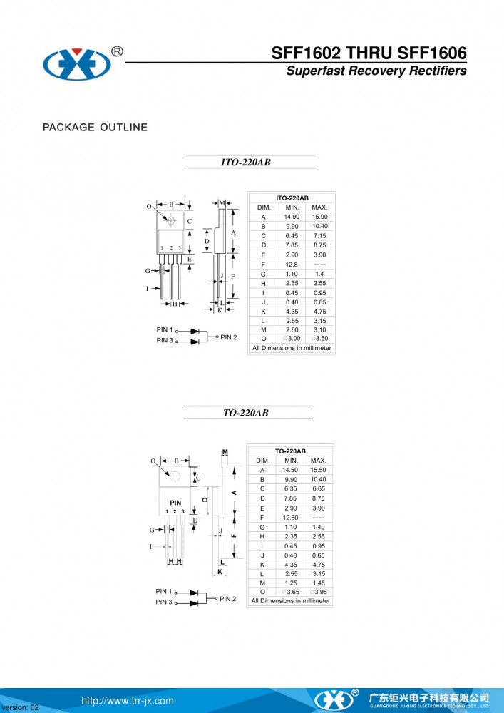 SFF1602 datasheet page 3