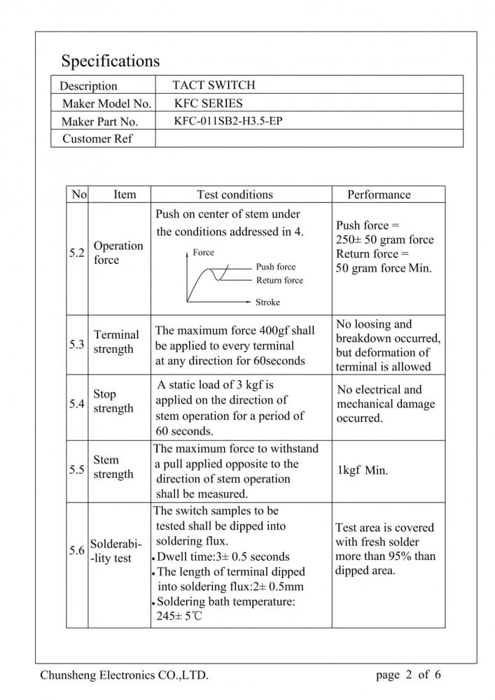 KFC-011SB2-H3.5-EP specification page 3