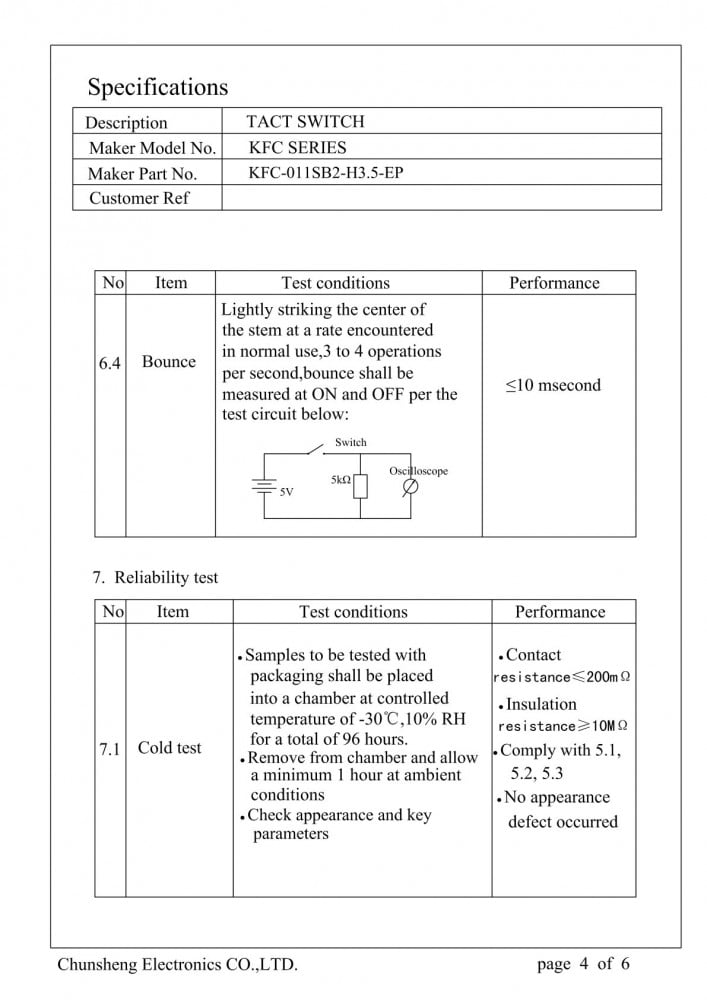 KFC-011SB2-H3.5-EP specification page 5