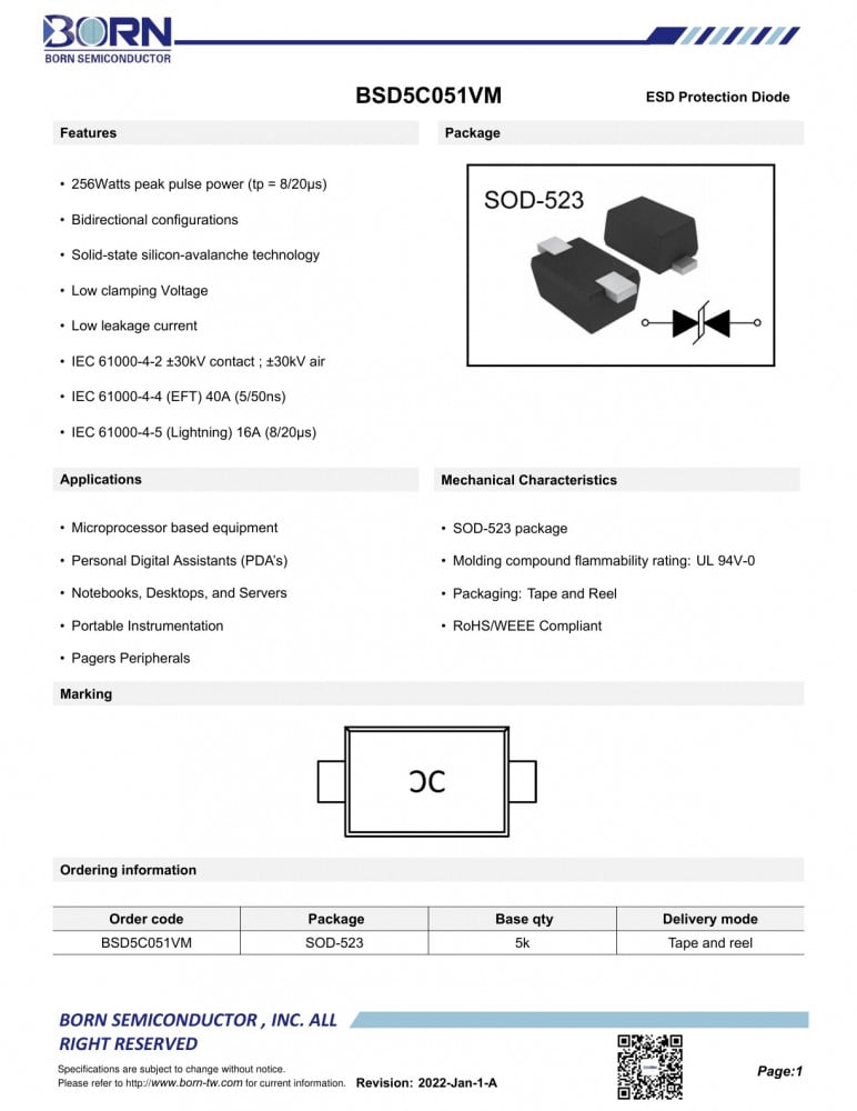 BSD5C051VM datasheet page 1