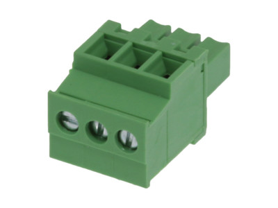 3.50mm Pitch Eurostyle Vertical Plug, Rear Wire Entry, Green Housing, 3 Circuits for sale
