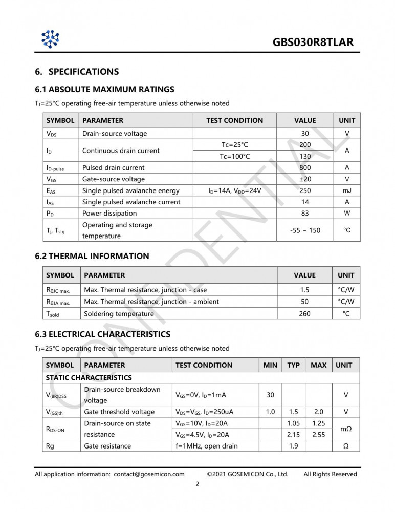 GBS030R8TLAR datasheet page 2
