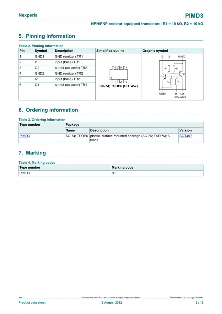 PIMD3,115 datasheet page 2