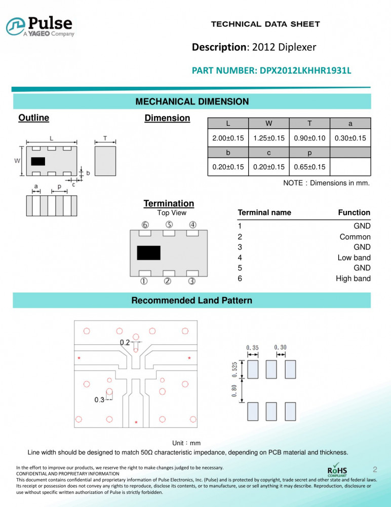 DPX2012LKHHR1931L datasheet page 2