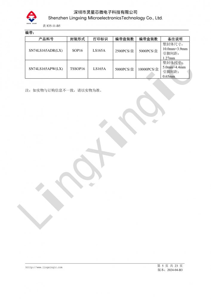 SN74LS165 datasheet page 5