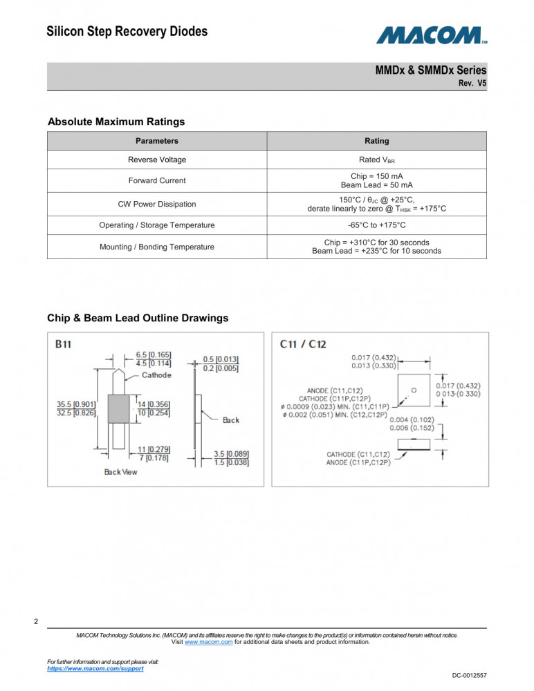 MACOM MMDx series datasheet page 2