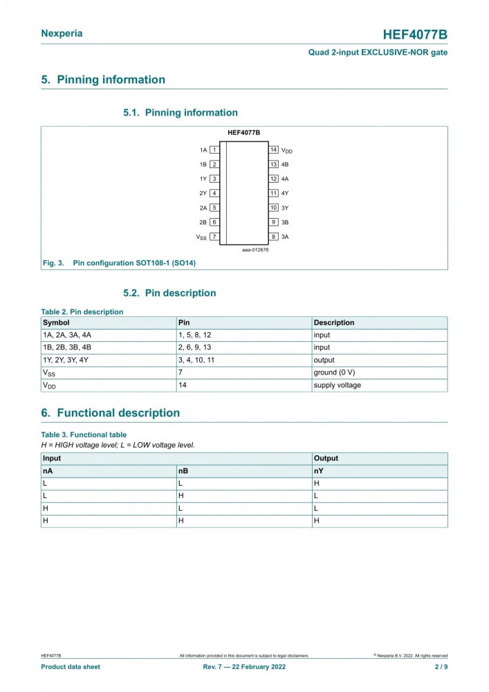 HEF4077BT datasheet page 2
