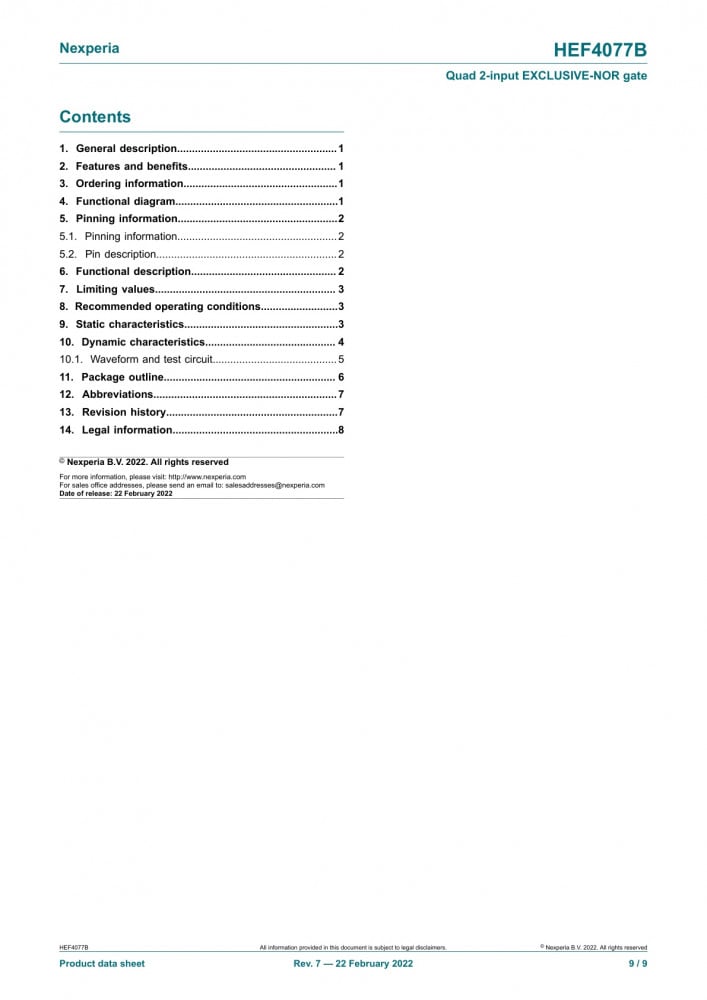 HEF4077BT datasheet page 9