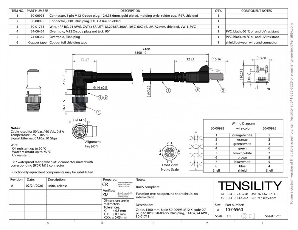 Tensility International 10-06560 technical drawing