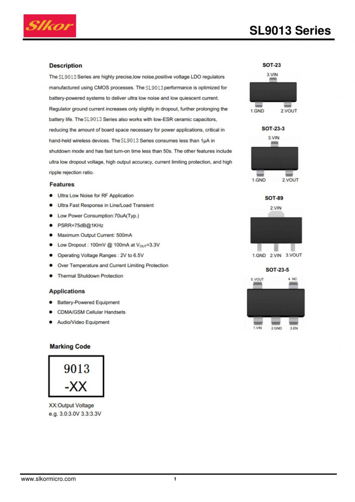 SL9013M33SQ datasheet page 1