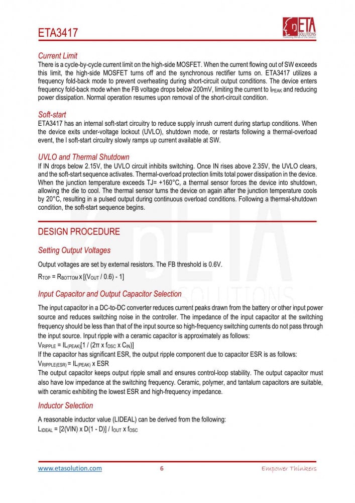 ETA3417S2F datasheet page 6