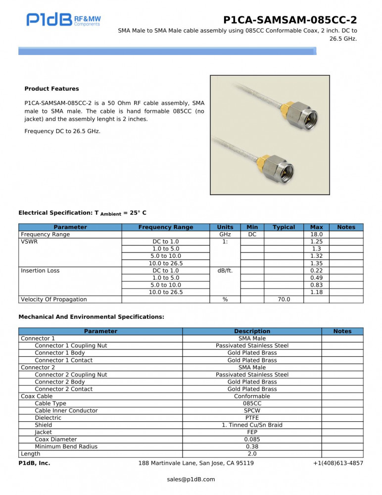 P1CA-SAMSAM-085CC-2 technical document page 1