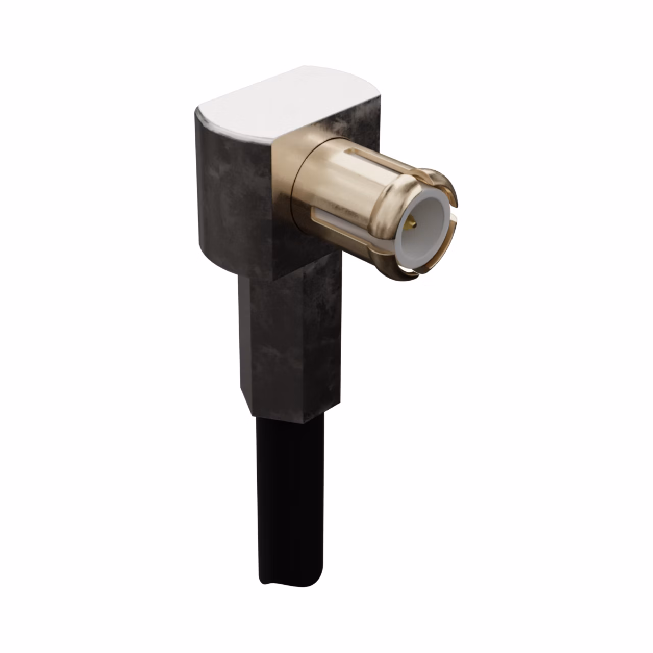 MCX Plug, Right-Angle, Crimp, RG-174, RG-188 and RG-316 Cable, Brass Body, 1.78µm Nickel (Ni) Plated, 50 Ohms for sale