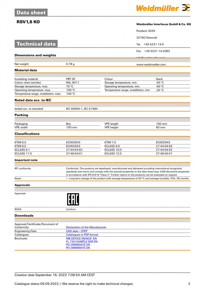 WEIDMULLER 1567430000 technical document page 2