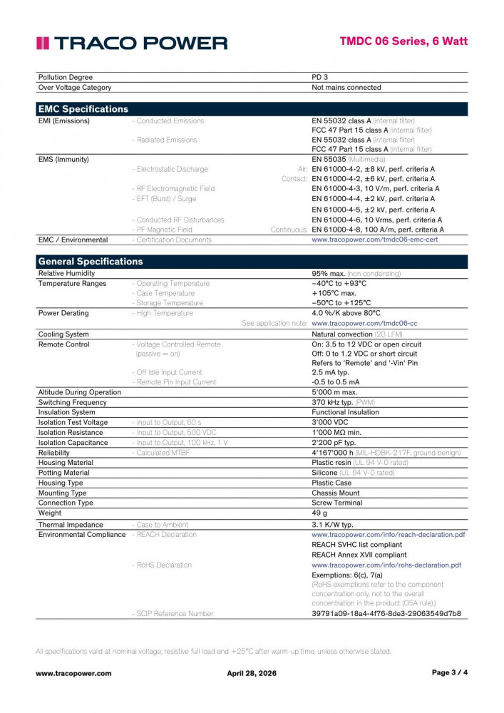 TMDC 06 series technical document, page 3