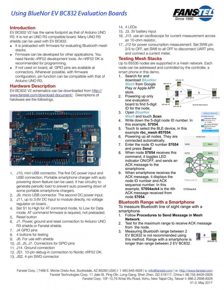 Fanstel EV-BC832 V2 technical document page