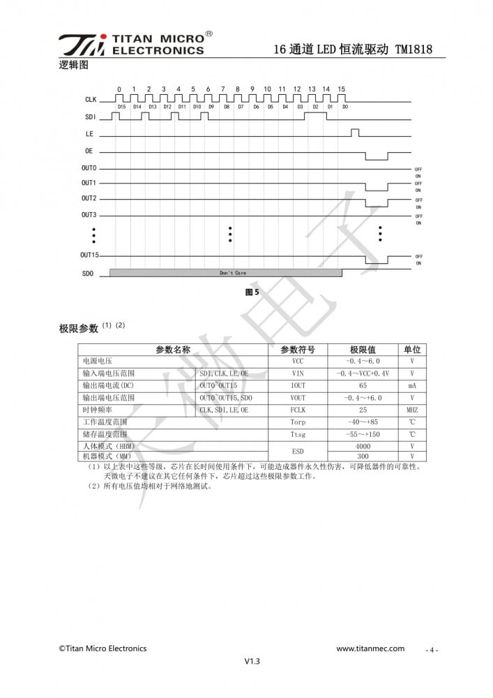 TM1818 datasheet page 4
