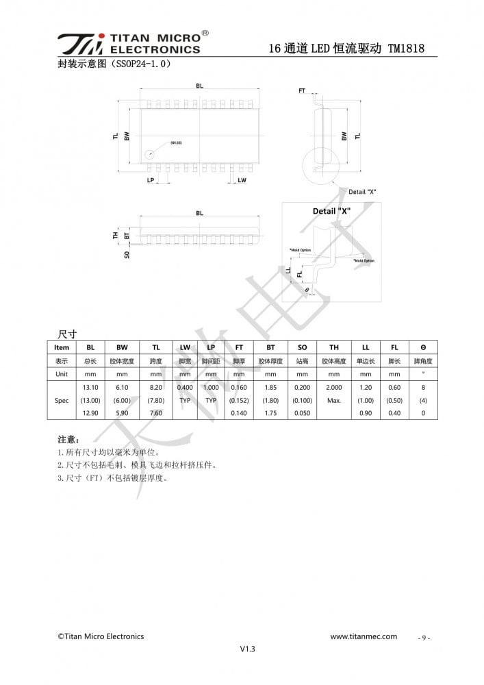 TM1818 datasheet page 9