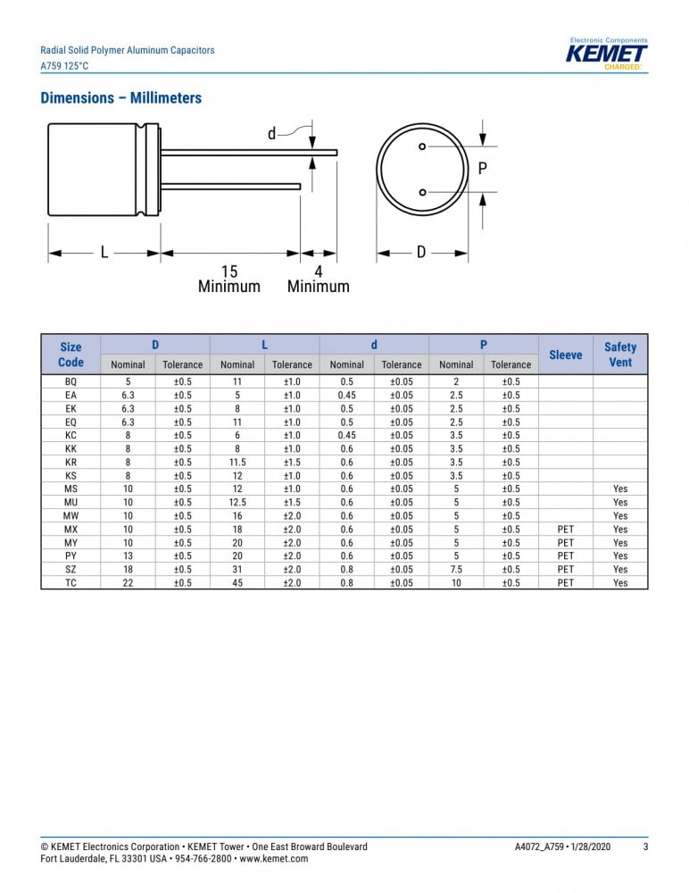 KEMET A759 datasheet page 3