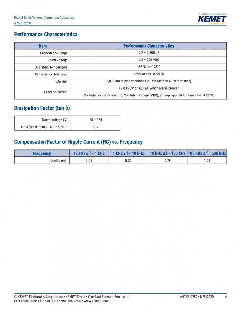 KEMET A759 datasheet page 4