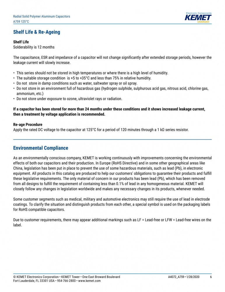KEMET A759 datasheet page 6